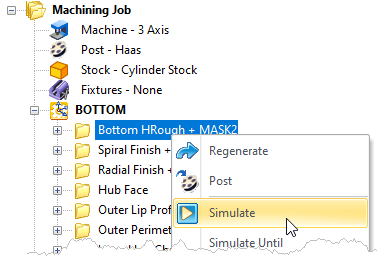 MILL Module > Simulating Machining Operations
